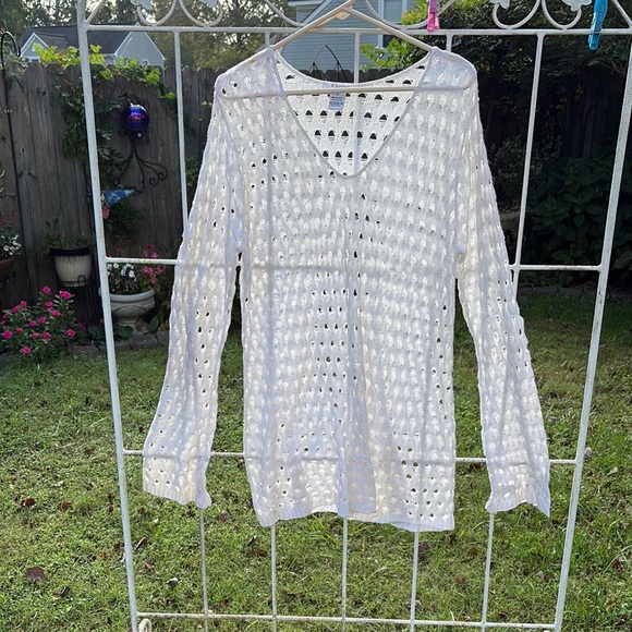 K Jordan | Sweaters | K Jordan Classic White Crochet Top | Poshmark